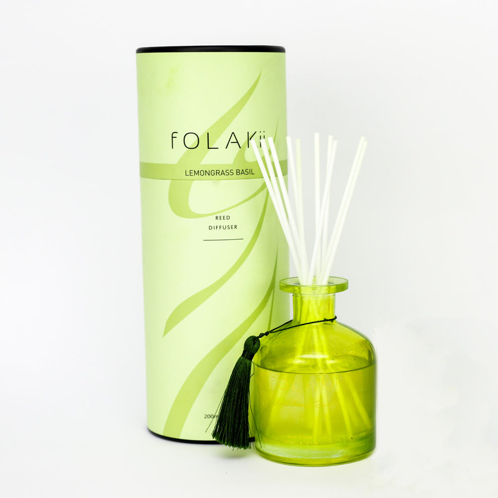 Lemongrass Basil Luxury Reed Diffuser – Folakii